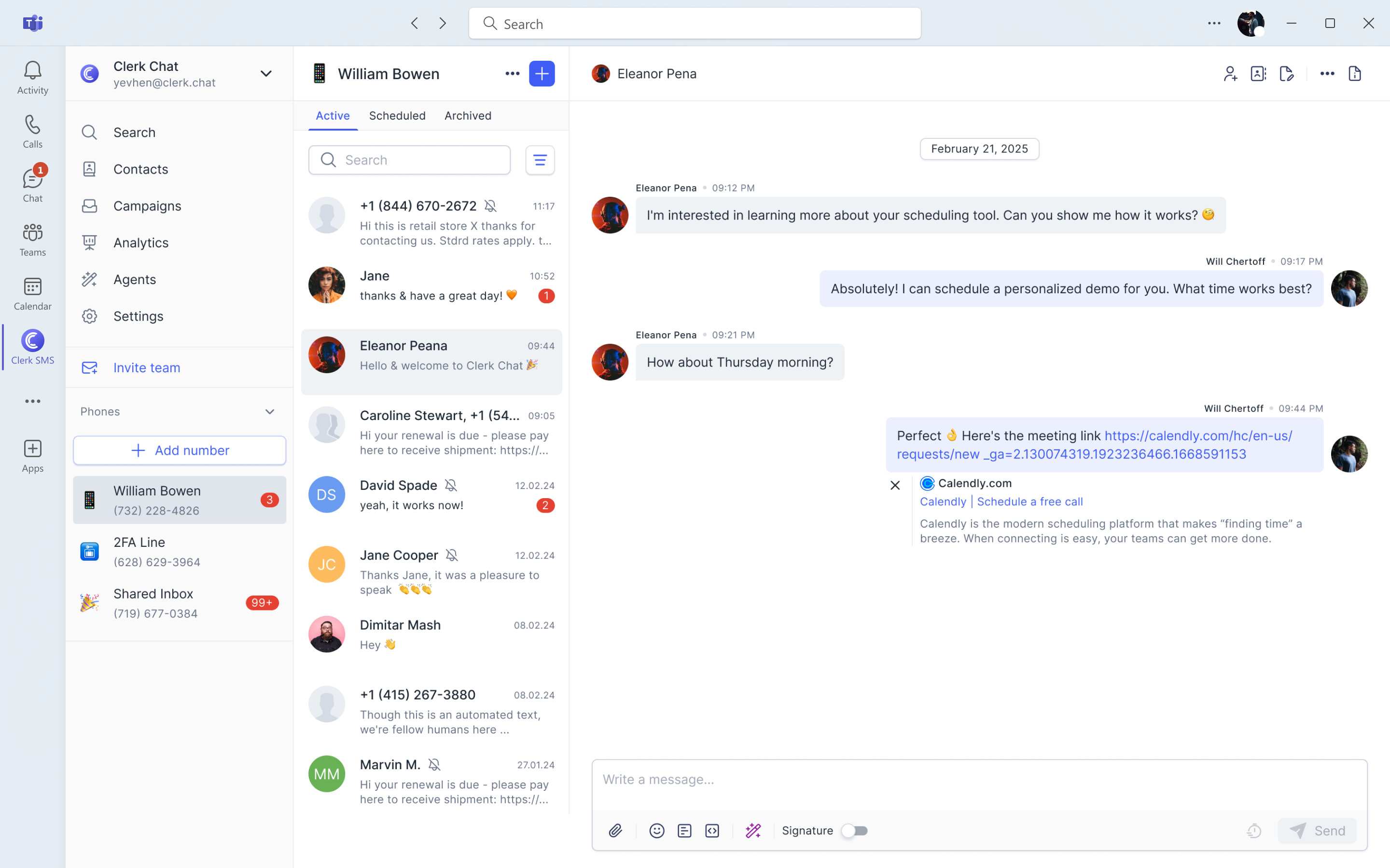SMS Messaging for Teams, Webex, Zoom | Pure IP